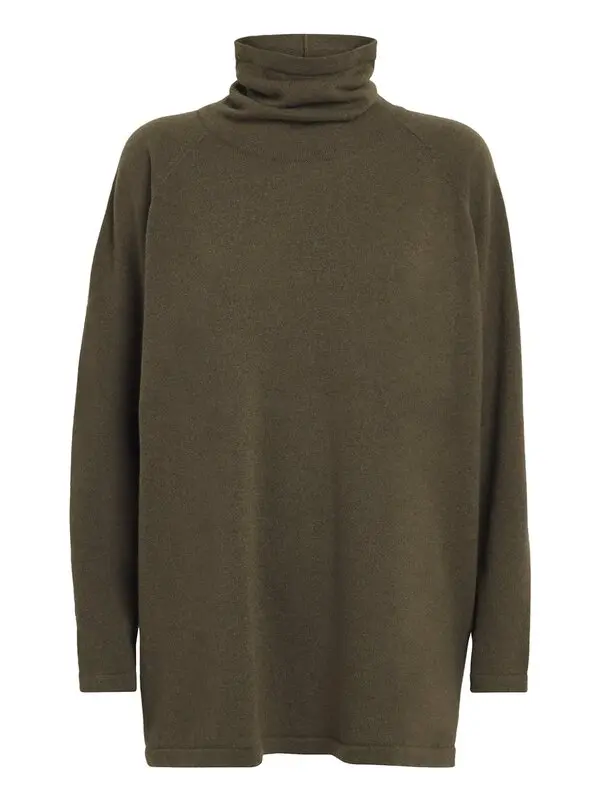 Eskandar Cashmere Raglan-sleeve Rollneck Sweater - Green
