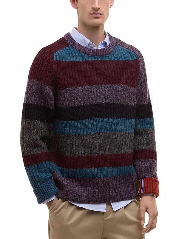 Barbour Relaxed Fit Crewneck Sweater - Multi Stripe