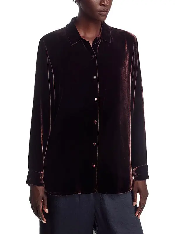 Eileen Fisher Classic Collar Long Shirt - Casis