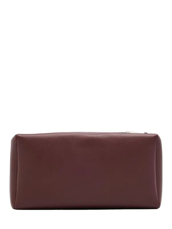 THE ROW Compact Nappa Leather Clutch - Dark Brown