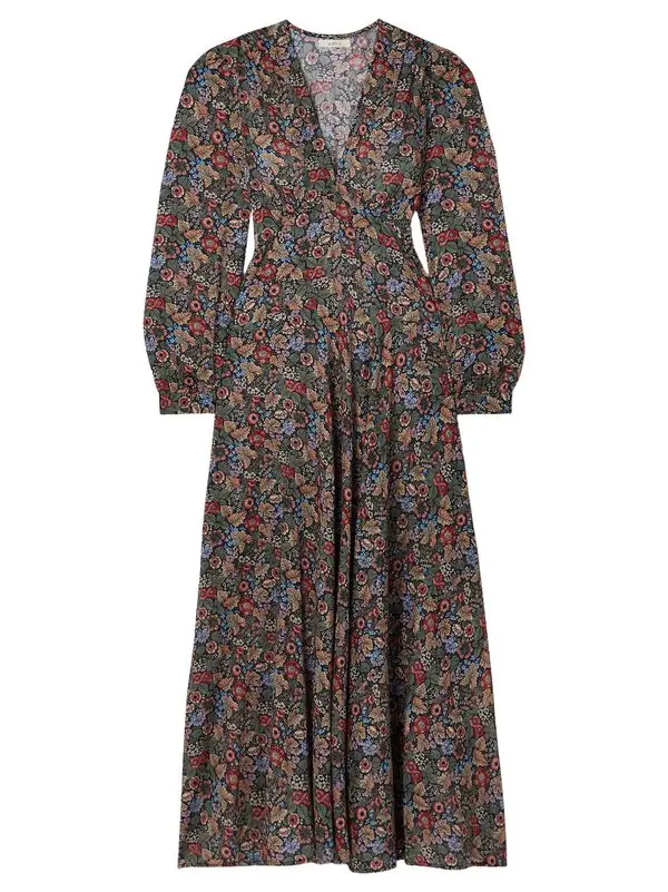 DÔEN Charleston Floral-print Organic Cotton-voile Midi Dress - Multi