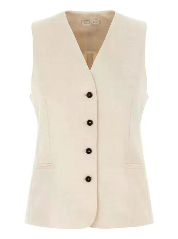 Antonelli Firenze Buttoned Vest - Neutrals