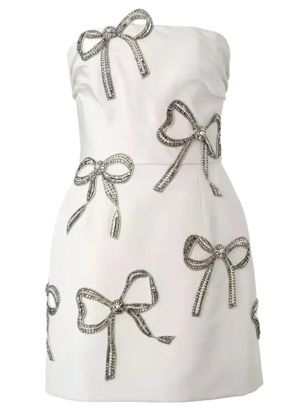 Carolina Herrera Bow-embroidered Mini Dress - White