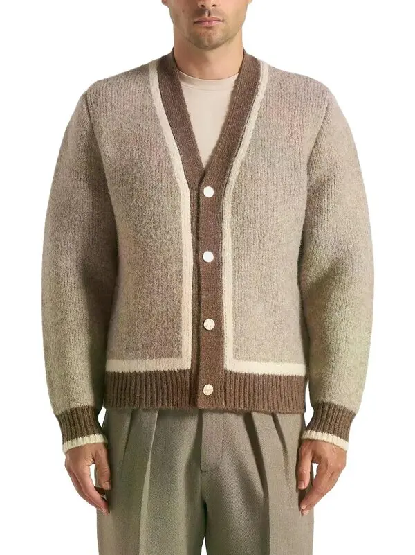 Manière De Voir Contrast-panel Button Cardigan - Neutrals