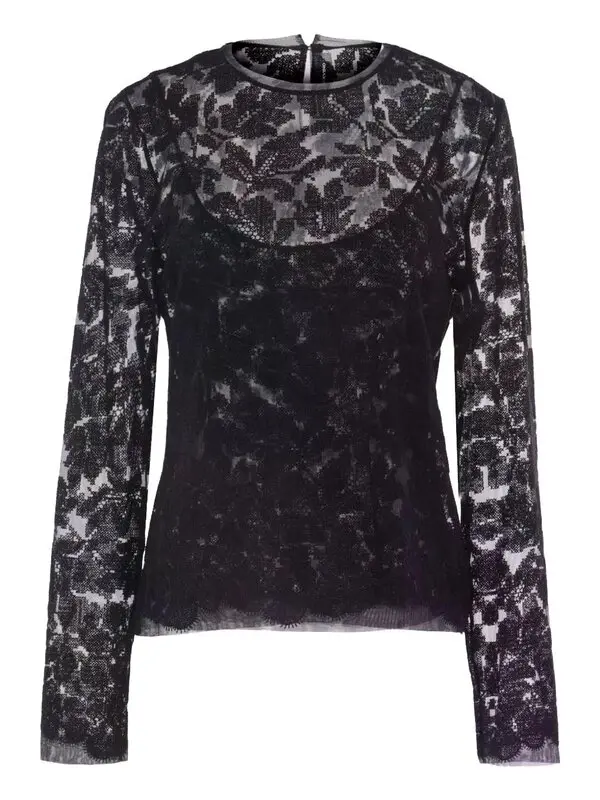 Ermanno Scervino Lace Long-sleeve Top - Black