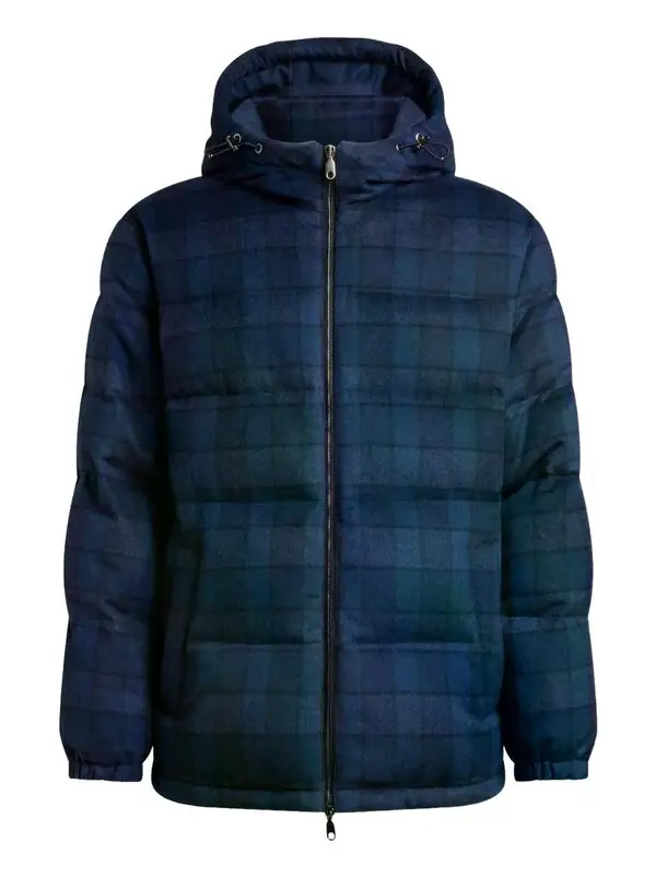 Etro Check-pattern Hooded Jacket - Blue