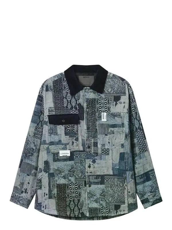 MUSIUM DIV. Corduroy Patchwork Shirt - Blue