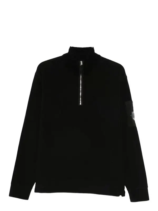 C.P. COMPANY Lens-detail Half-zip Sweater - Black