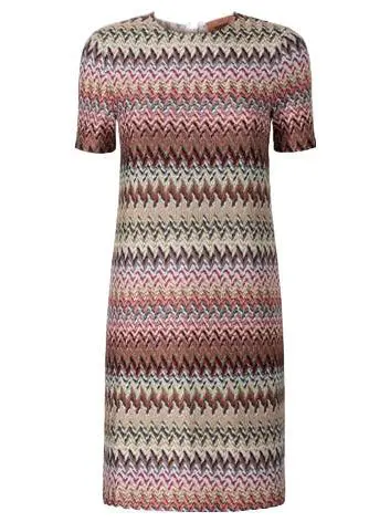 Missoni Half-sleeved Zigzag Viscose Blend Dress - Multicoloured