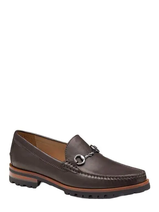Johnston & Murphy Baldwin Lug Sole Bit Loafer - Dark Brown Sheepskin
