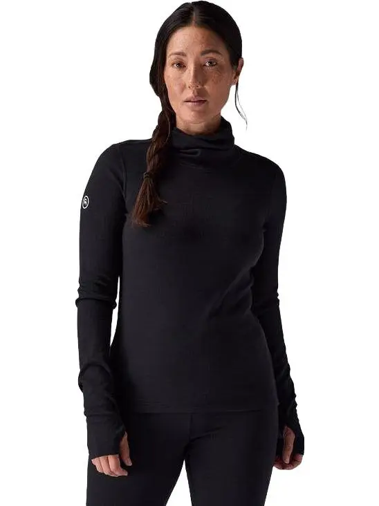 BACKCOUNTRY Cedars Rws Merino Midweight Funnel Neck Baselayer Top - Black