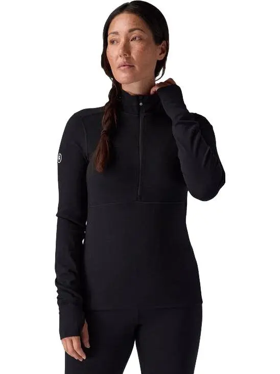 BACKCOUNTRY Cedars Rws Merino Midweight Quarter-zip Baselayer Top - Black