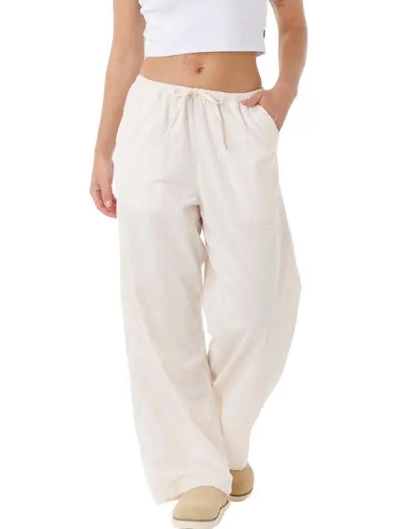 Rip Curl Keepsakes Corduroy Wide-leg Drawstring Pants - Stone