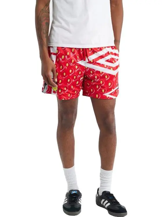 MARKET X Umbro Reversible Knit Drawstring Shorts - Black/vermil