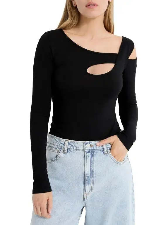 MARCELLA Lotte Cutout Detail Long Sleeve Top - Black