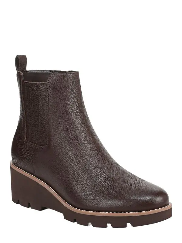 Vionic Aria 2.0 Platform Wedge Bootie - Dark Brown