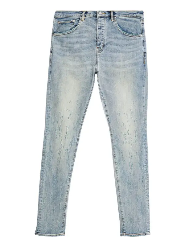 PURPLE BRAND D-color Contrast-distressed Skinny Jeans - Mid Indigo