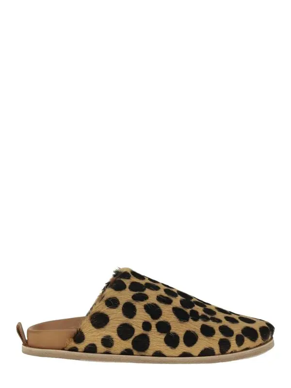 FORTE_FORTE Spotted Pony Hair Sandals - Brown