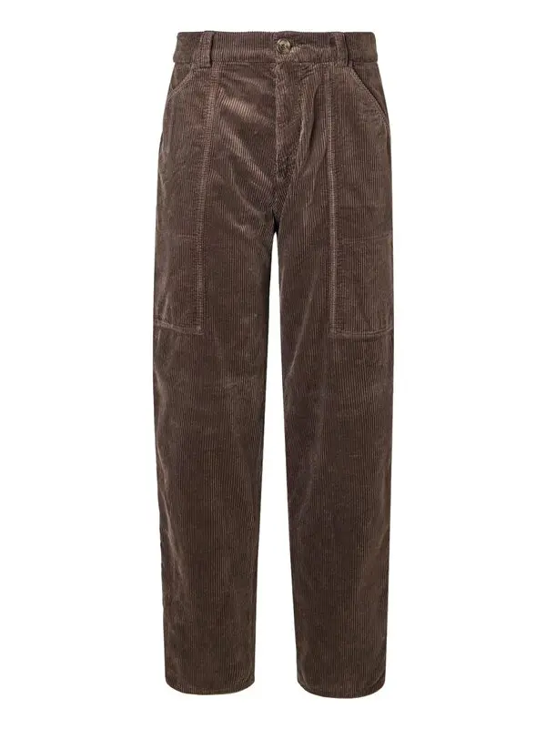 Brunello Cucinelli Straight-leg Cotton-corduroy Trousers - Brown