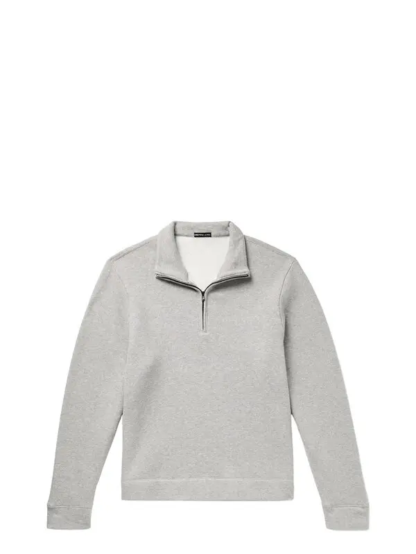 JAMES PERSE Cotton-blend Jersey Half-zip Sweatshirt - Gray