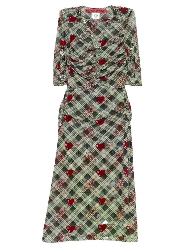 CHOPOVA LOWENA Sonicscape Bunny Mesh Dress - Green