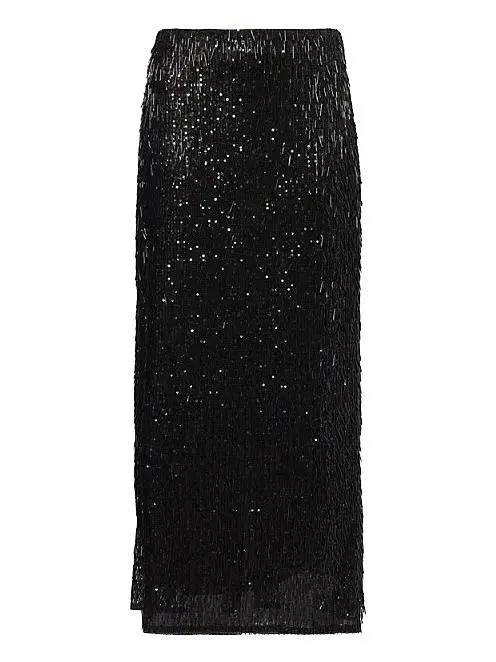 Erdem Sequin Embellished Midi Skirt - Black