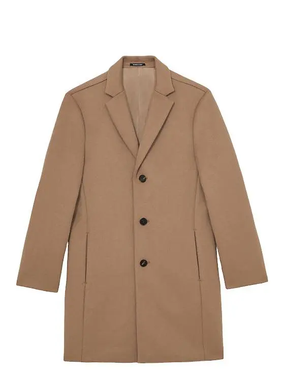 REISS Gable Single-breasted Wool-blend Overcoat - Light Brown