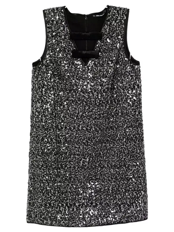 Karl Lagerfeld Sequin-embellished Mini Dress - Black
