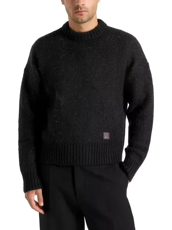 Manière De Voir Slogan-intarsia Sweater - Black