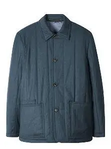 Paul Smith Wool-cashmere Flannel Quilted Jacket - Blue