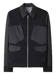 Paul Smith Wool And Cotton-blend Mix-up Jacket - Blue
