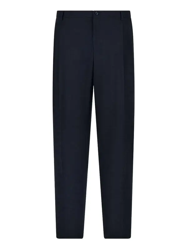 Canali Impeccabile Wool Pleated Pants - Blue