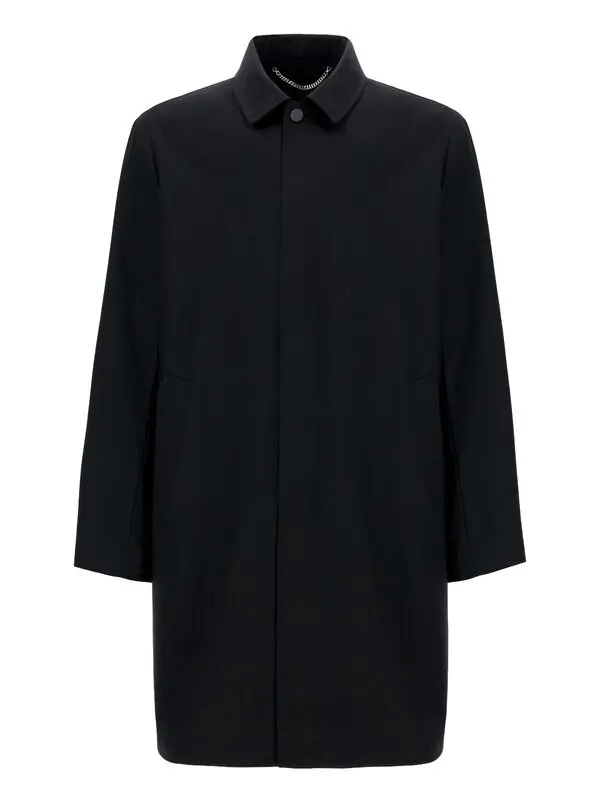 Canali Wool Car Coat With Membrane - Blue
