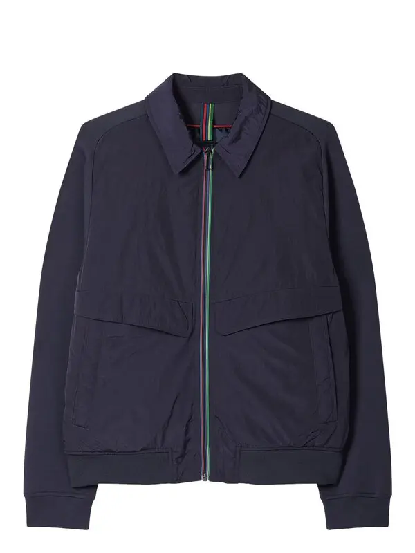 Paul Smith Recycled-nylon Mixed Media Short Jacket - Blue