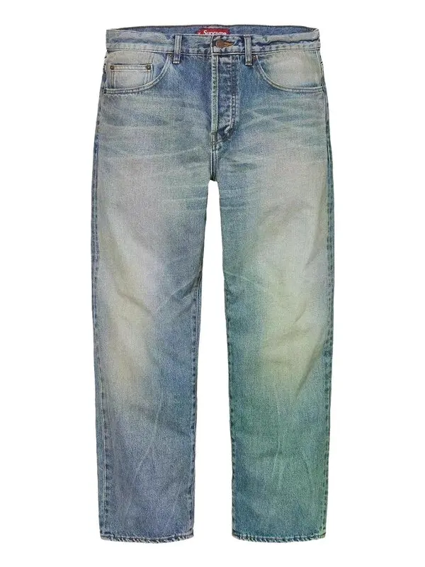 Supreme Distressed Wash Jeans - Blue