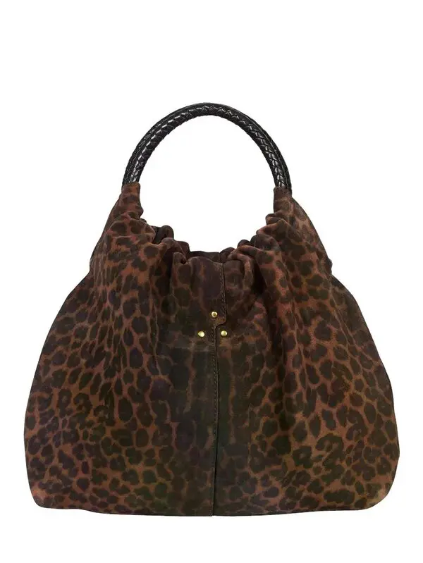 Jérôme Dreyfuss Gordi M Leopard Print Tote Bag - Brown
