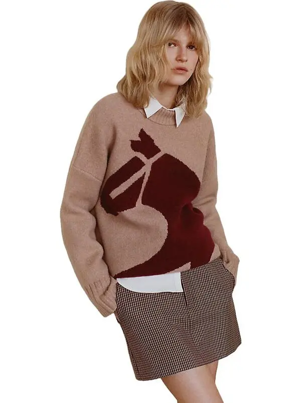 COREY LYNN CALTER Horse Icon Pullover Sweater - Tobacco