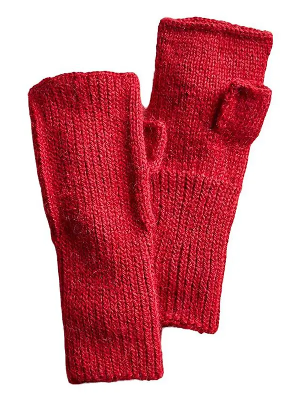 Free People Pure Baby Alpaca Yarn Arm Warmers - Red