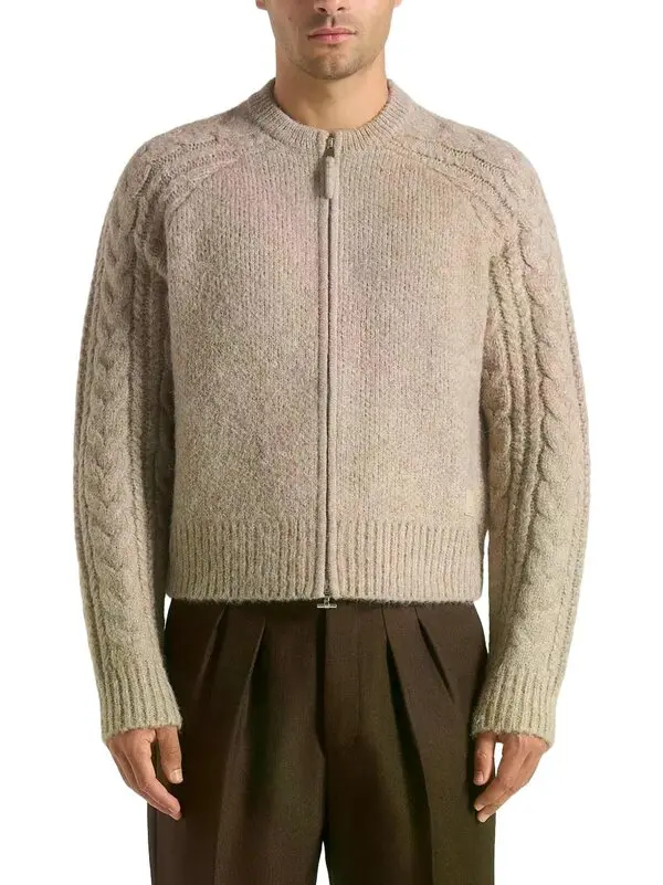 Manière De Voir Gaby Zip-up Cardigan - Neutrals