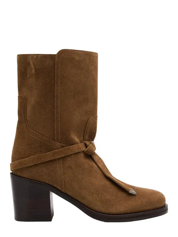 Brunello Cucinelli City Suede Ankle Boots - Sesame