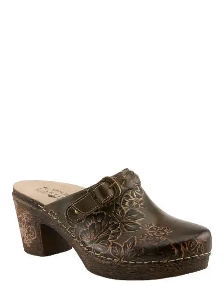 SPRING STEP SHOES Calliroe Platform Clog - Olive Multi