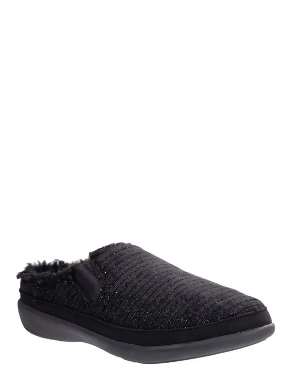 REVITALIGN Faux Fur Lined Slippers - Black