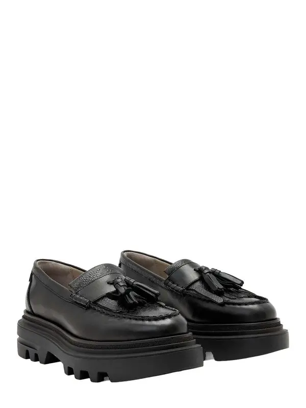 All Saints Beth Tassel Loafer - Black