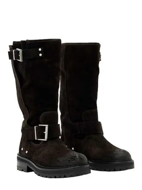 All Saints Tay Moto Boots - Dark Brown
