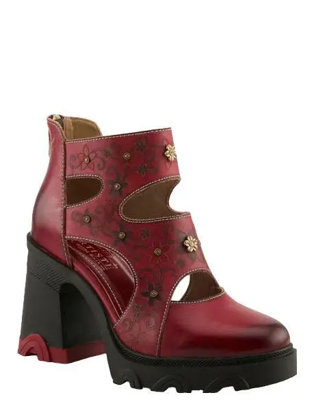 SPRING STEP SHOES Capsule Blum Platform Bootie - Dark Red Multi
