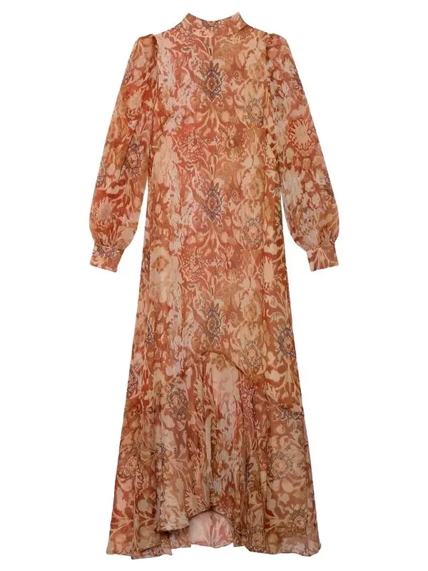 Cherubina Mariette Floral Maxi Dress - Brown