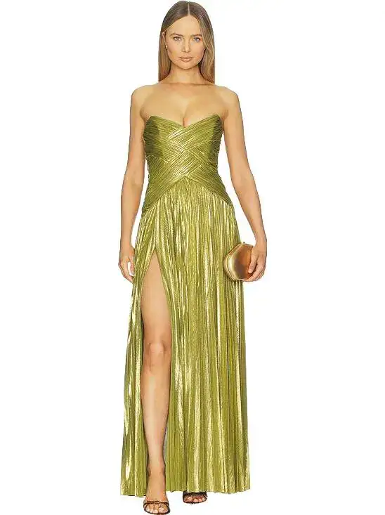 party dress gold NALA DRESS IN GOLD – The Party Edition main image 1