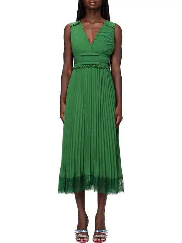 knee length dresses for ladies Self-Portrait // Green Rhinestone Embellished Hot Fix Midi Dress – VSP  Consignment