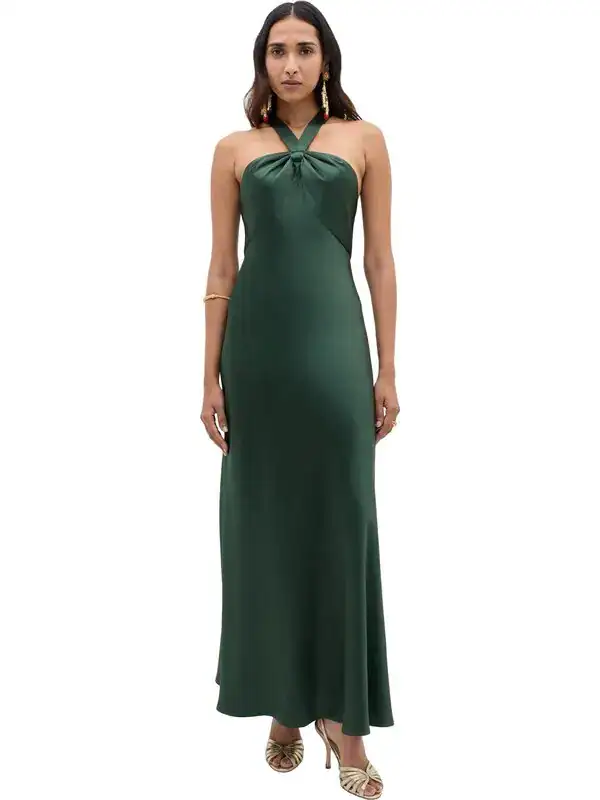 green emerald velvet dress Arles Dress in Forest Green | OMNES | Ethical & Affordable Clothing main image 0