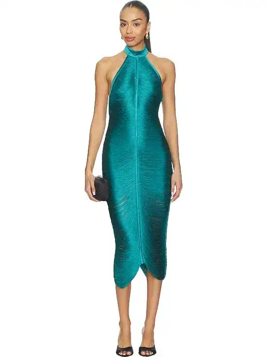white christmas dresses Retro Vintage Style Lace Organza Tea Length Wedding Prom Formal Dress DV2066 Size 4 / Green main image 0